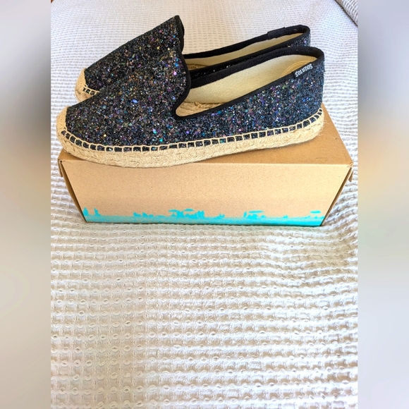 Soludos | Shoes | Soludos Black Glitter Espadrilles | Poshmark